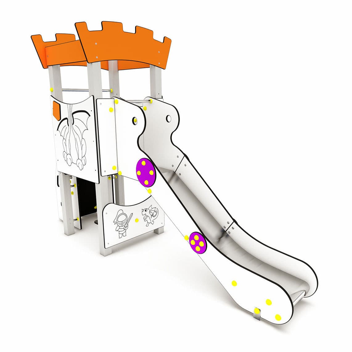 Gerade Rutsche - MINI CASTLE - mobipark - für Spielplätze / Edelstahl