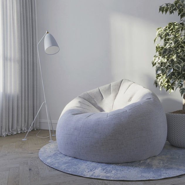 Moderner Sitzsack - Mad - Joyf - Stoff / grau / blau