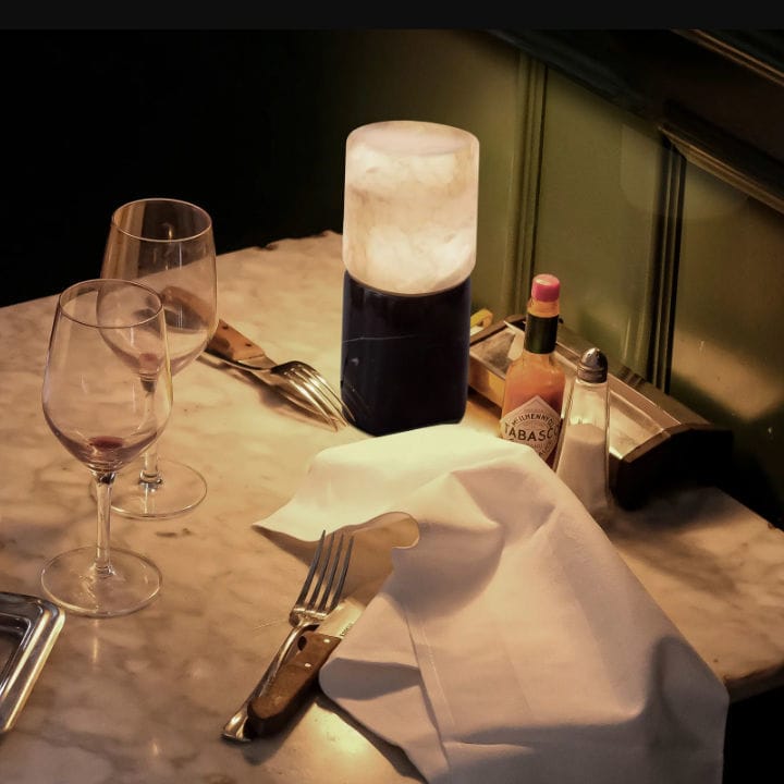 Nachttischlampe - ROCK - Robin Lamps - Marmor / Alabaster / originelles ...