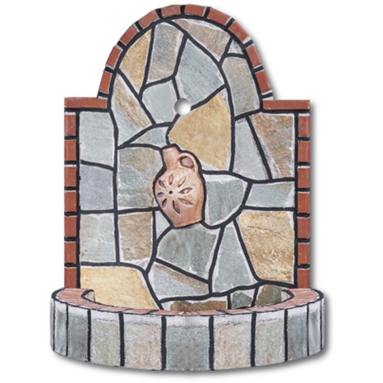 Garten-Springbrunnen - 0602 - Sxistolithos - bodenstehend / Stein / Keramik