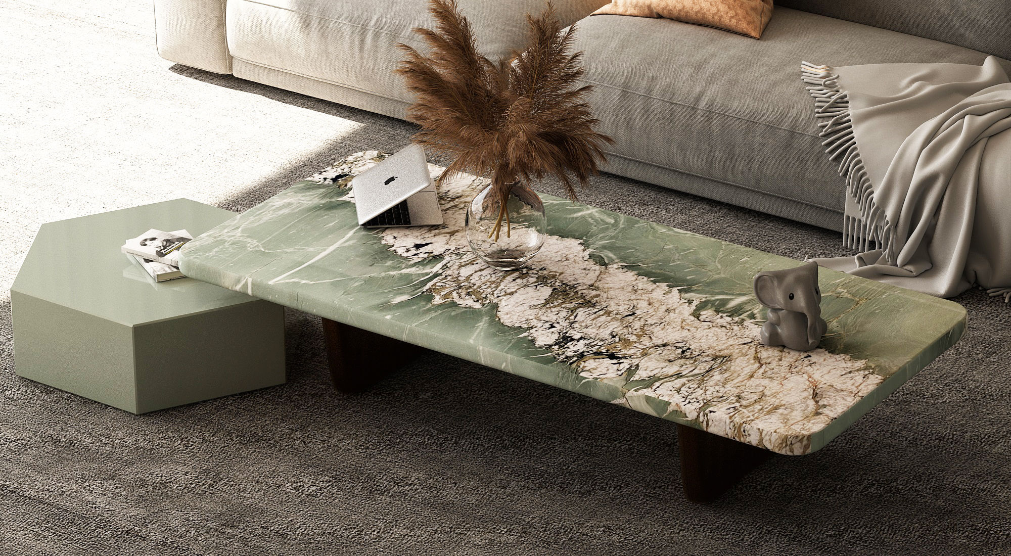 Grüner Couchtisch - BUTTERFLY - PASIFIK GRANIT - modern / Granit ...