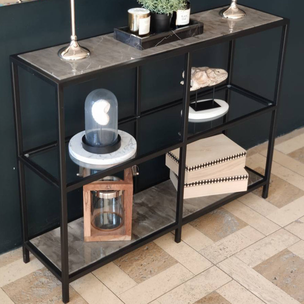 Marmor-Konsolentisch - OLIVE - PASIFIK GRANIT - modern / Glas / Gestell ...