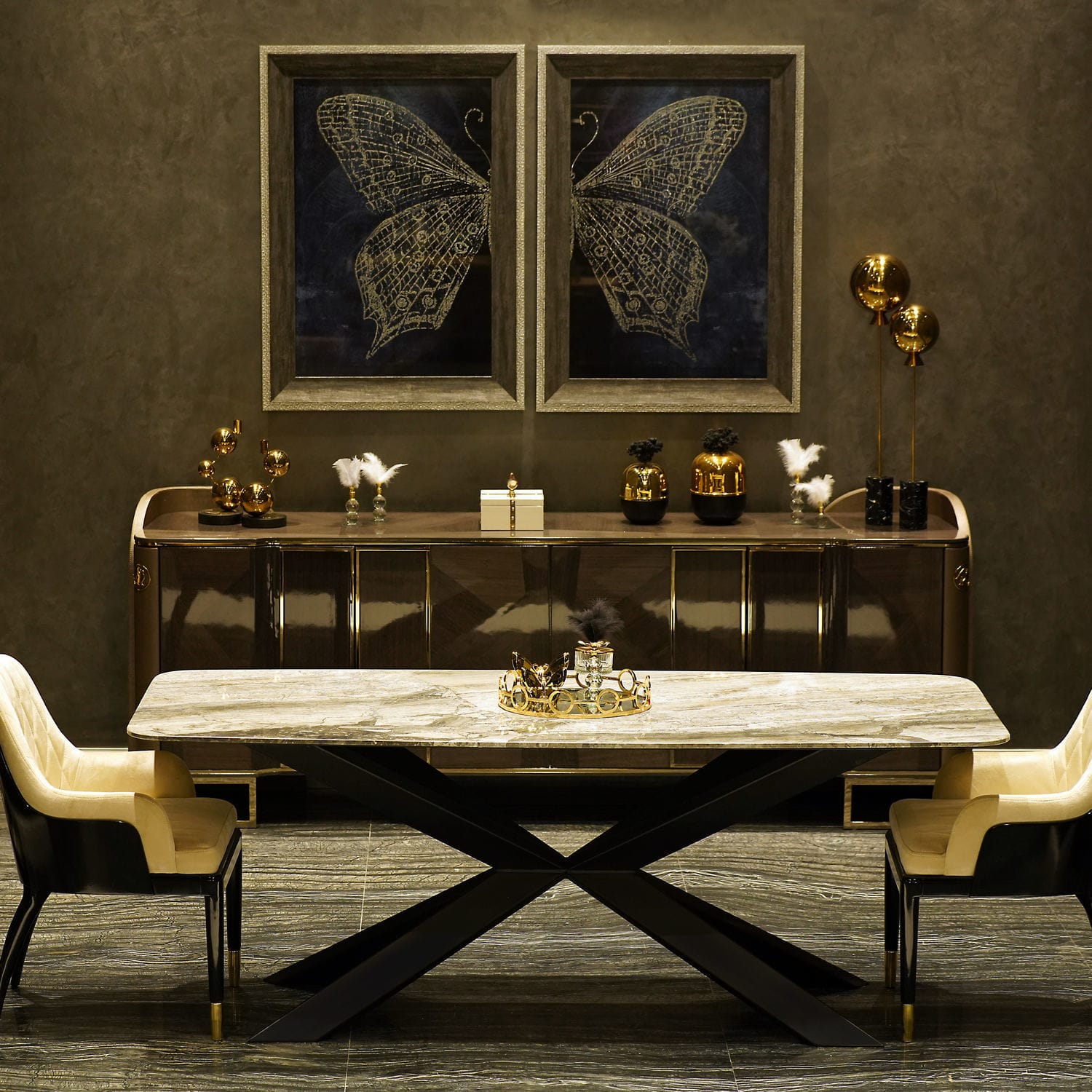 Grauer Esstisch - RAVELLO - PASIFIK GRANIT - modern / Marmor / Gestell ...