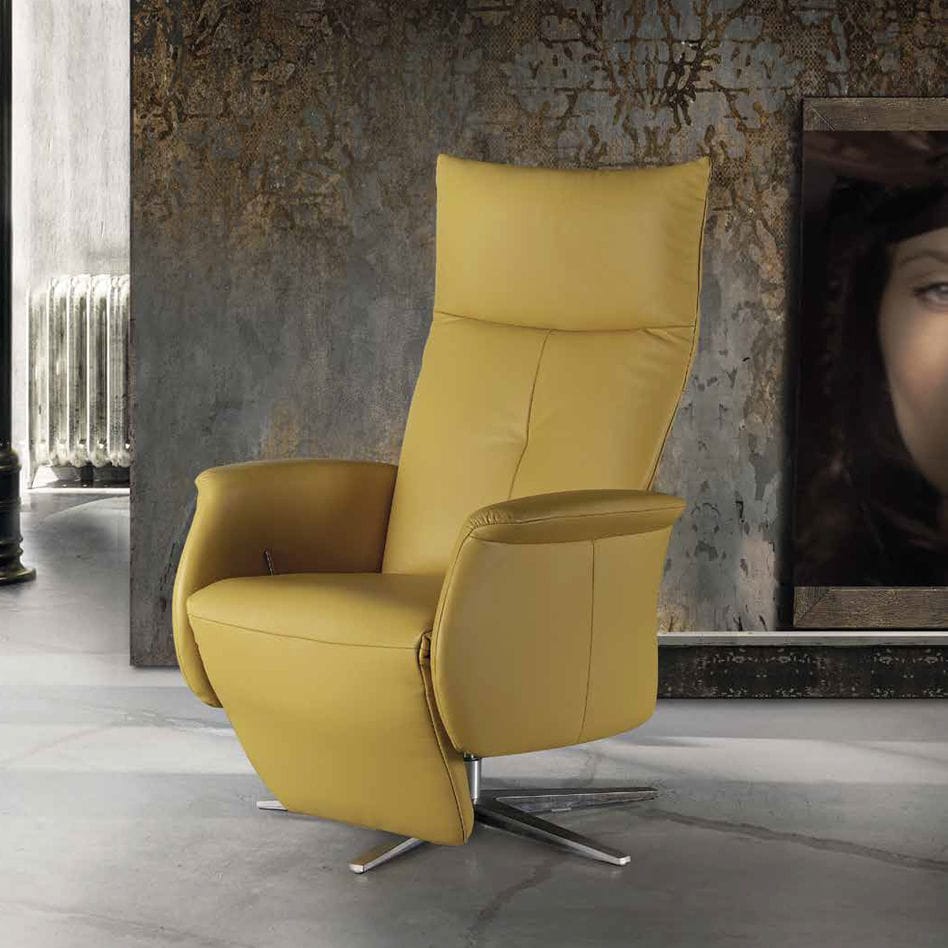 Moderner Relaxsessel - Nina - IL BENESSERE - Leder / Stoff / Holz