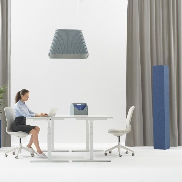 Akustik-Bürotrennwand - TOWER - flexxica - selbsttragend / PET / Schutz