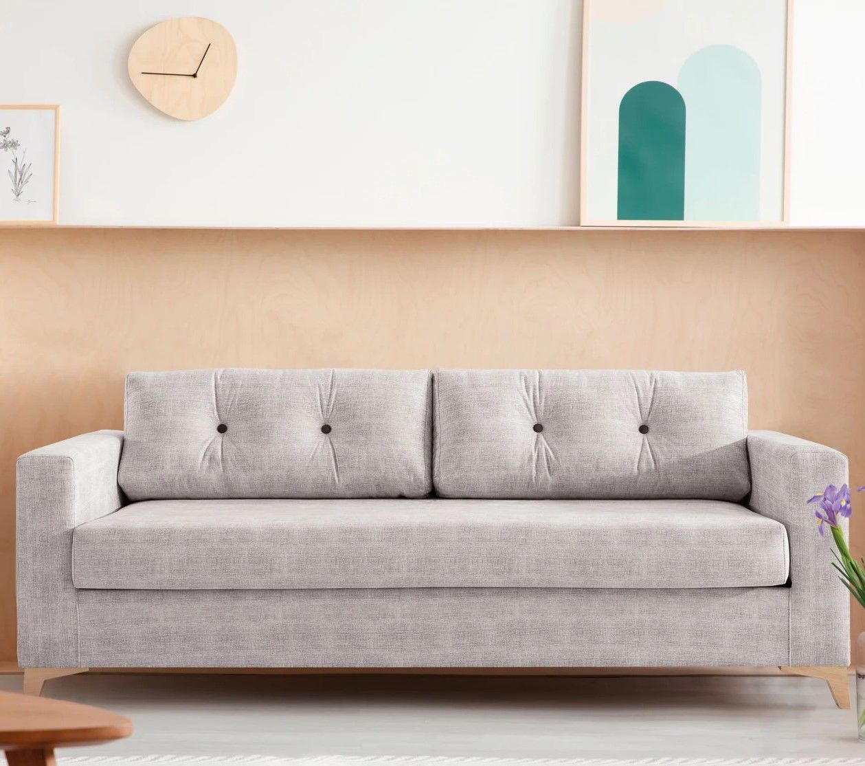 Modernes Sofa - RUBÍ - FRANCEBANON - Stoff / grau / grün