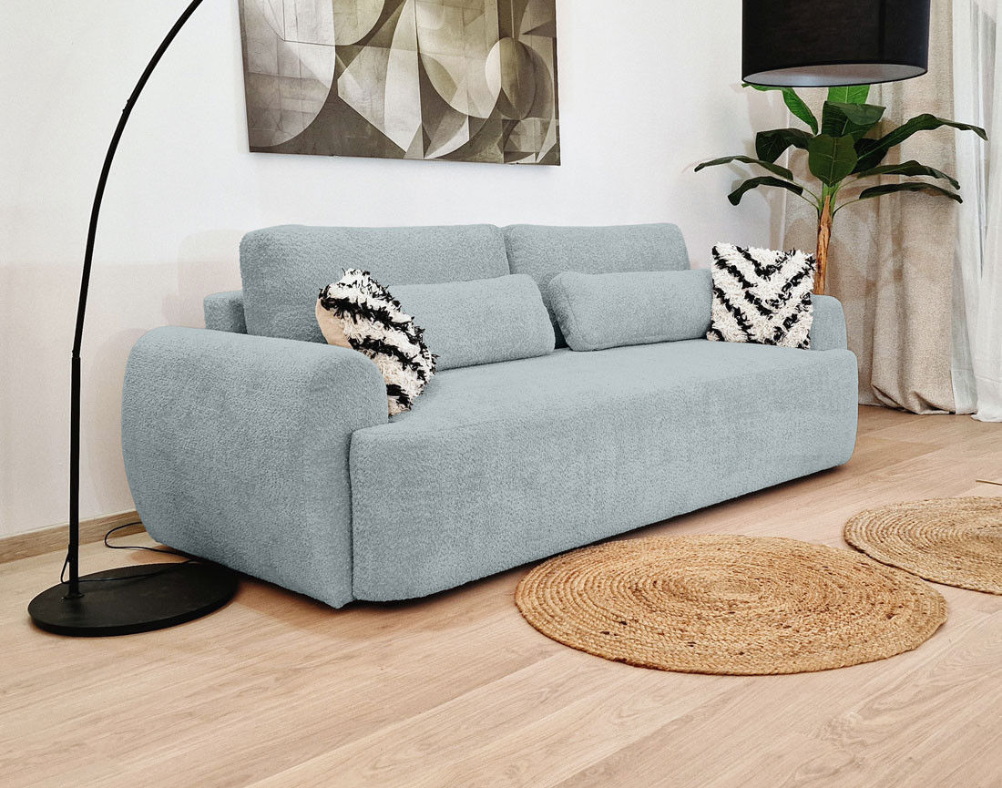 Bettsofa - MAHINA: 2325B - LISA DESIGN - modern / Stoff / blau