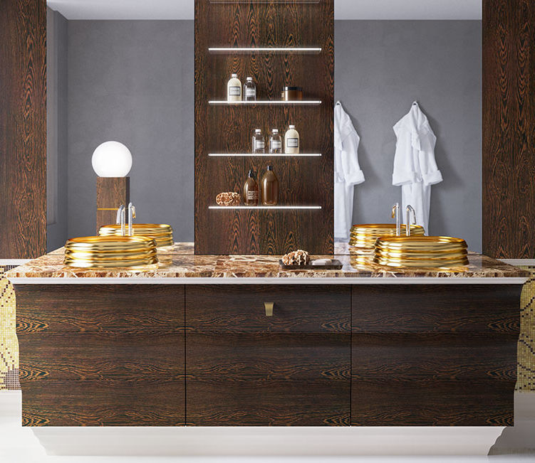 Doppelter Waschtisch-Unterschrank - EGO "CALLA" - BRUMMEL - freistehend ...