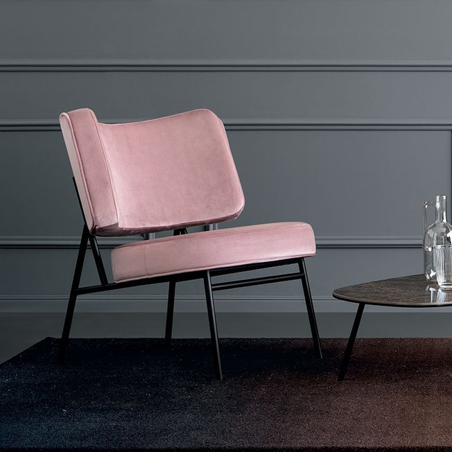 Moderner Kaminsessel - COCO - calligaris - Samt / Metall / braun