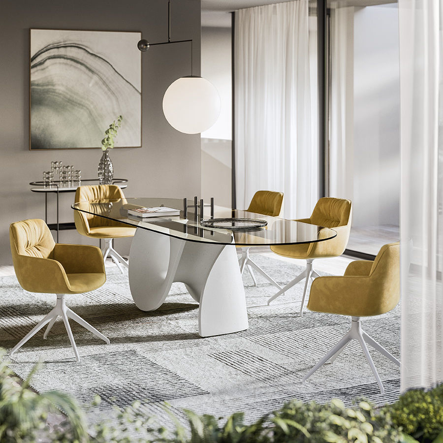 Design-Tisch - seashell - calligaris - Glas / Keramik / Marmor