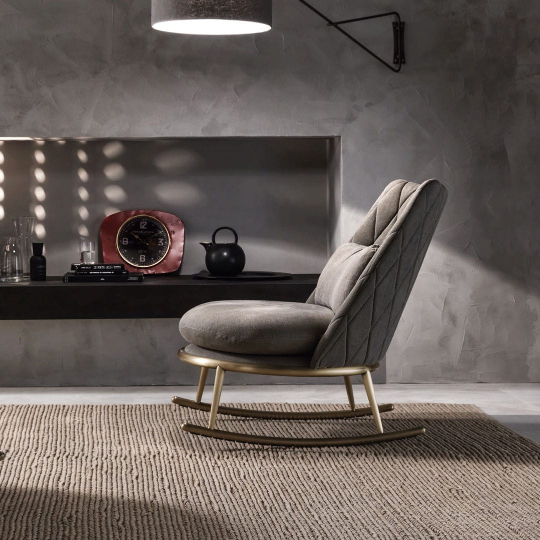 Klassischer Kaminsessel - AURORA - CANTORI - Stoff / Metall / Schaukel