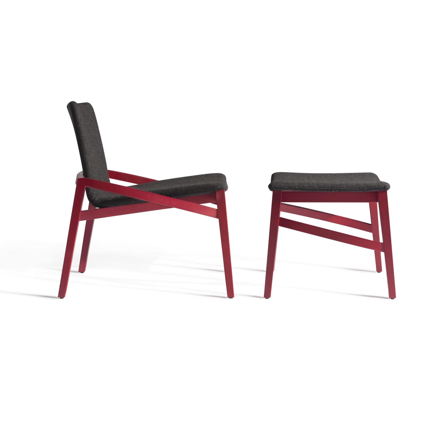 Moderner Kaminsessel - CAPITA - CAPDELL - Stoff / Buche / mit Fußstütze