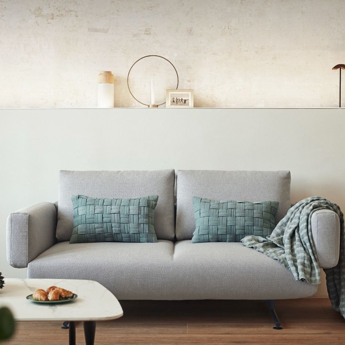 Modernes Sofa - NODAL - CAPDELL - Stoff / Leder / grau