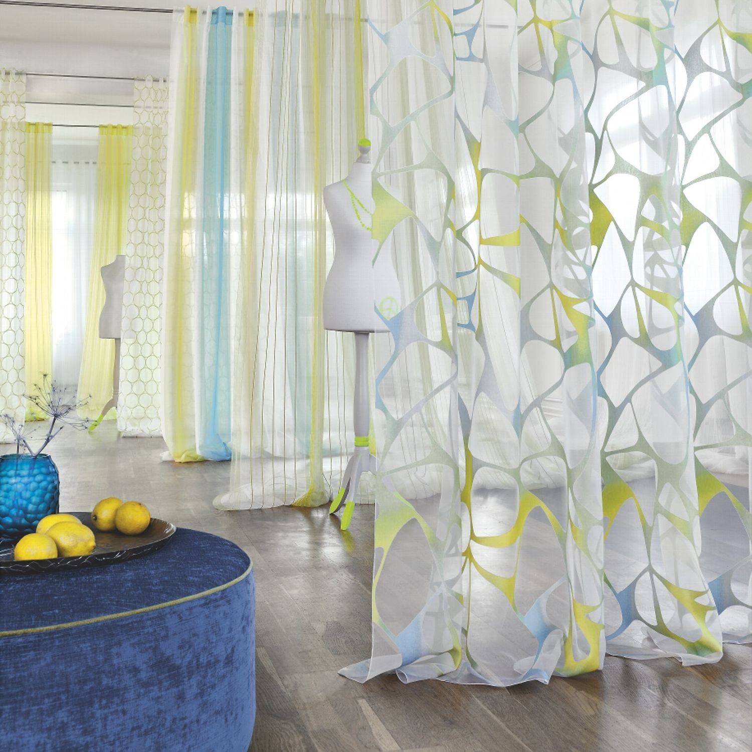 Gardine / geometrisches Muster - FANCY - JAB ANSTOETZ FABRICS - Viskose ...
