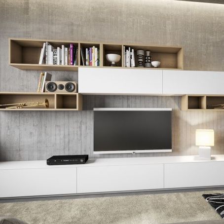 Moderne Wohnwand - PLAN - BERLONI - melaminbeschichtet