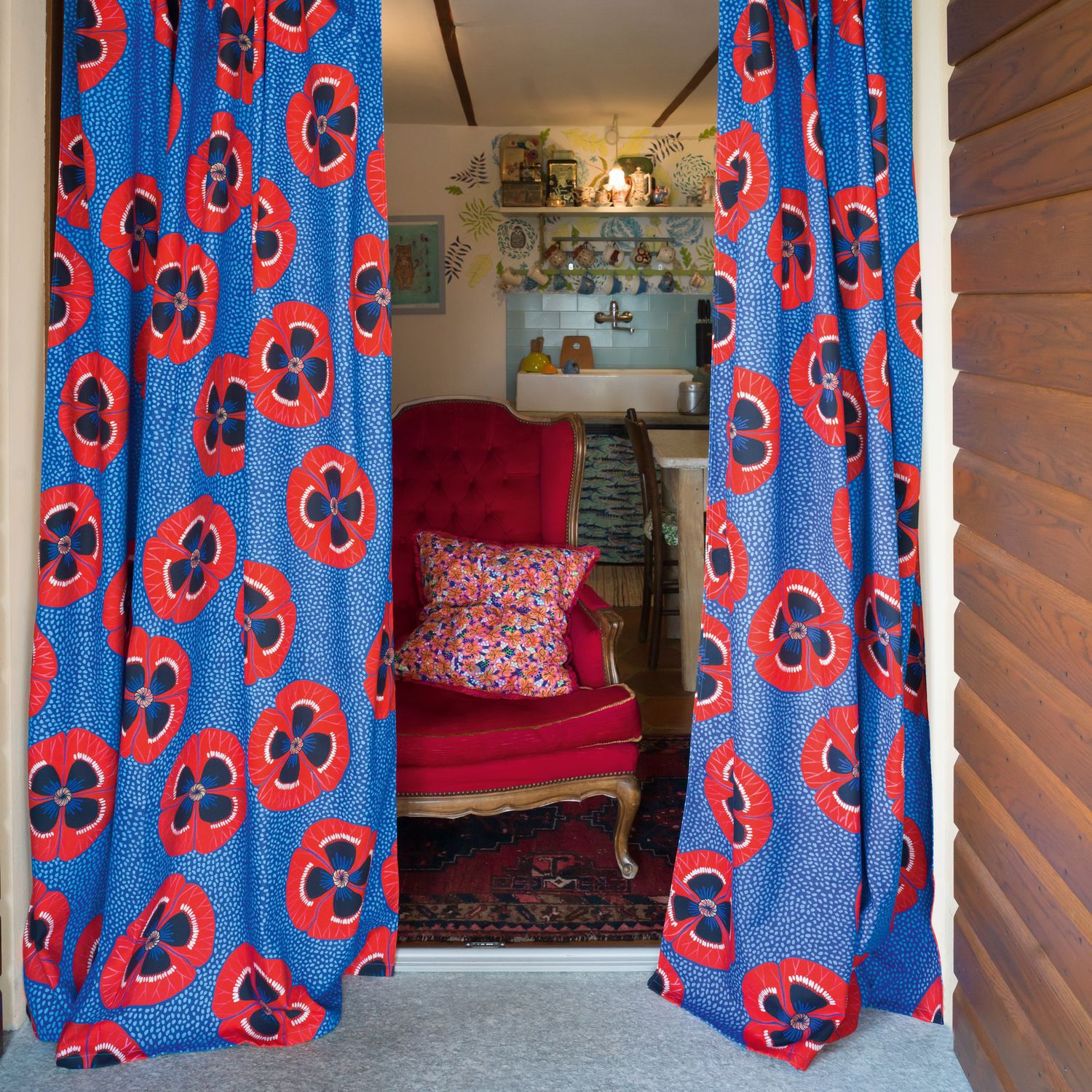 Möbelstoff - POPPY - Fischbacher 1819 - für Vorhänge / Blumenmotive ...