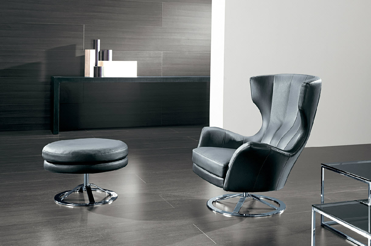 Moderner Sessel - JACKO - CasaDesùs - Leder / mit Fußstütze / Ohren