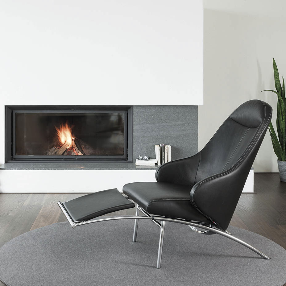 Moderner Relaxsessel - ROCKY - ipdesign - Leder / Stoff / mit Fußstütze