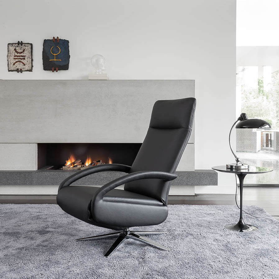 Moderner Relaxsessel - TRIM - ipdesign - Leder / Stoff / mit Fußstütze