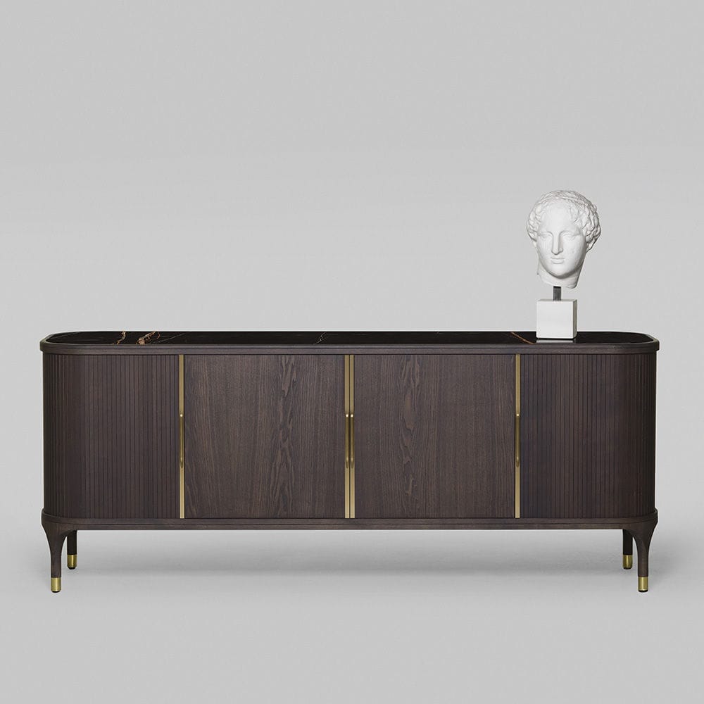 Modernes Sideboard - Joyce - MORELATO - Messing / Keramik / Esche
