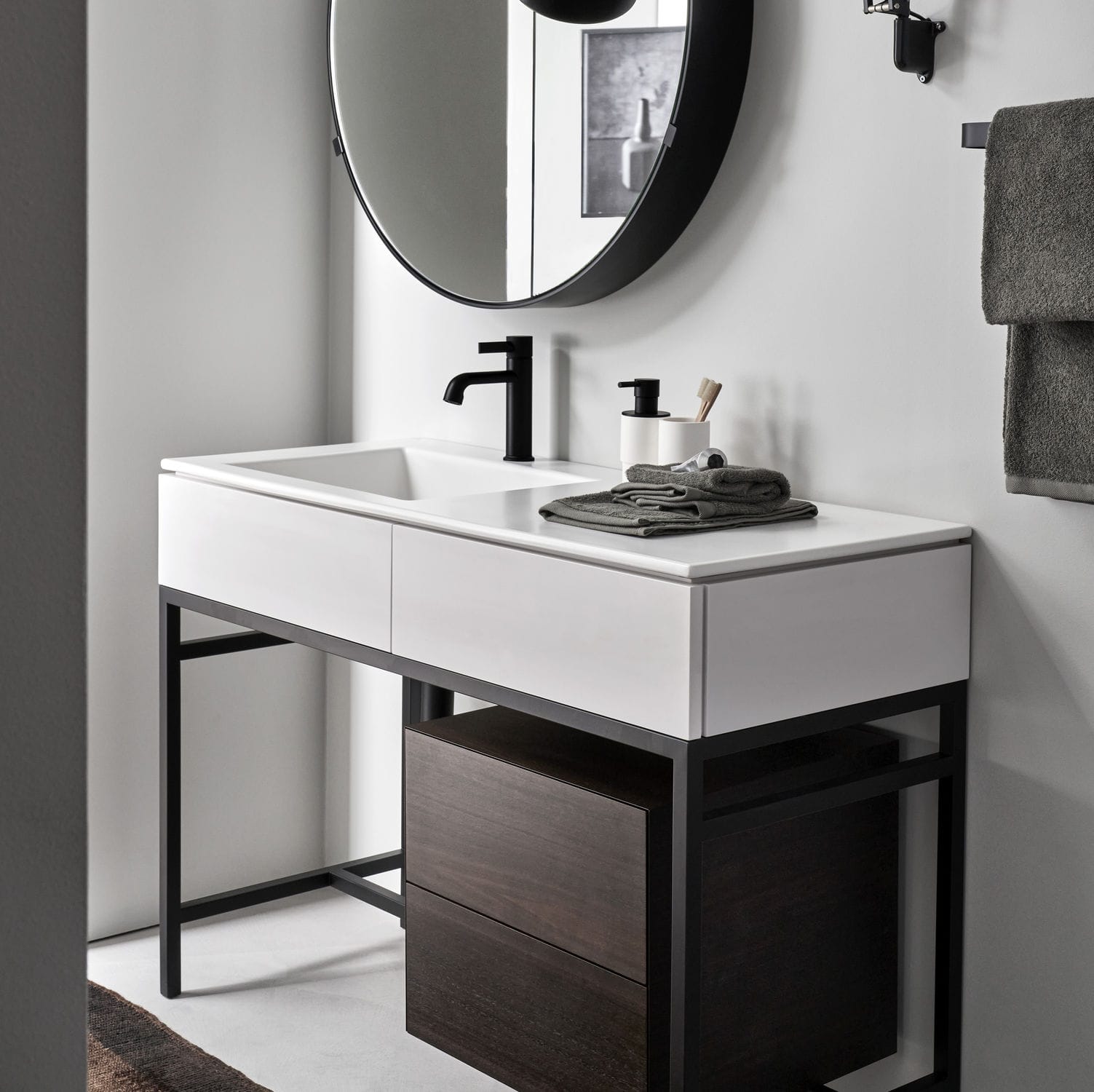 Freistehender Waschtisch-Unterschrank - MILANO - TALCO EUCALIPTO ...