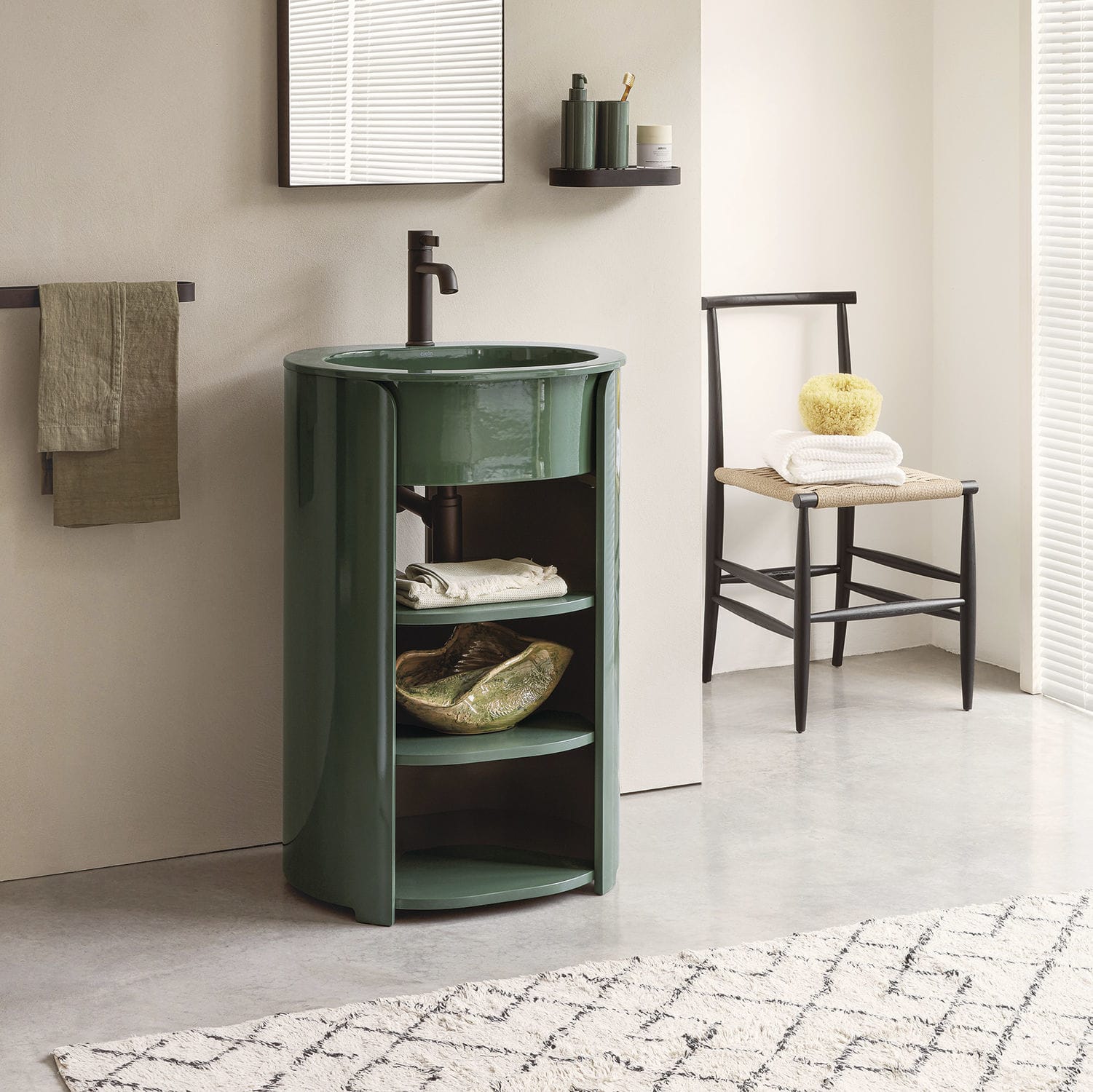 Freistehender Waschtisch-Unterschrank - TIBERIO - SMERALDO - Ceramica ...