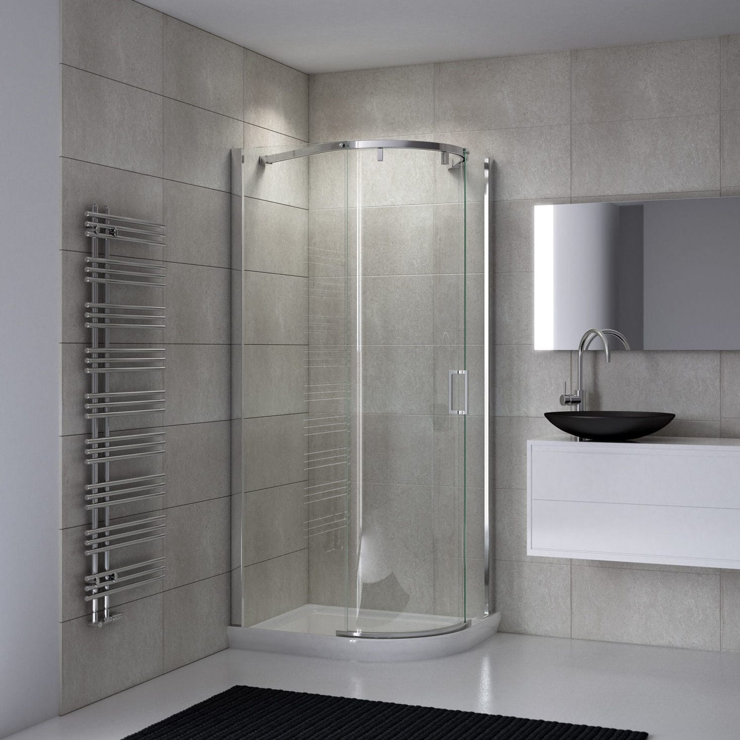 Glas-Duschkabine - calibe - Edelstahl / Aluminium / mit Schiebetür