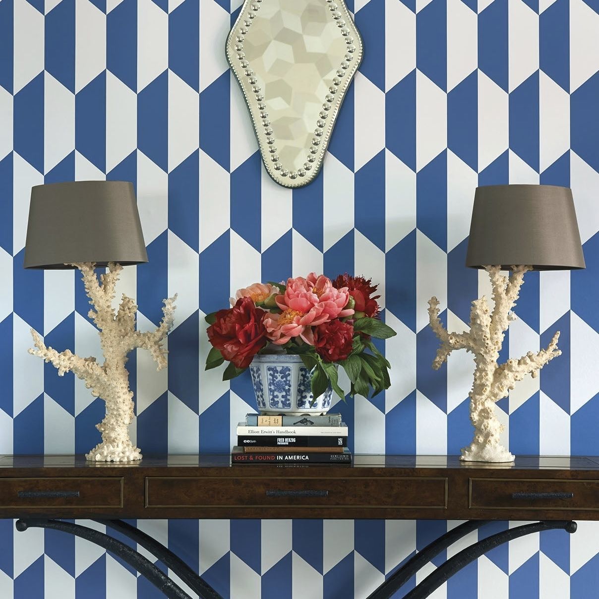 Moderne Tapete - Tile - Cole&Son - Stoff / geometrisches Muster ...