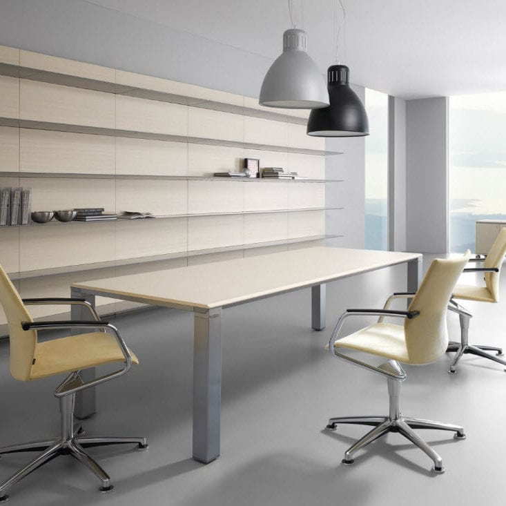 Moderner Besprechungstisch - FD205 - Arlex - Stahl / Laminat / rechteckig