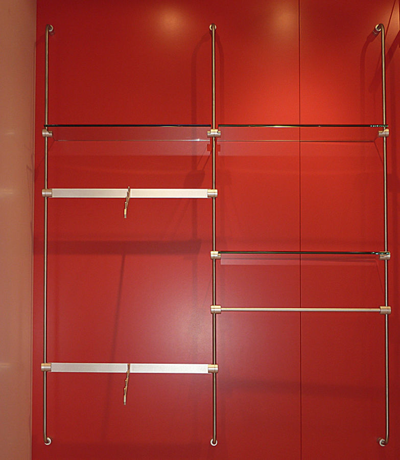 Wandmontiertes Regalsystem - Shopkit - modern / Metall / Glas