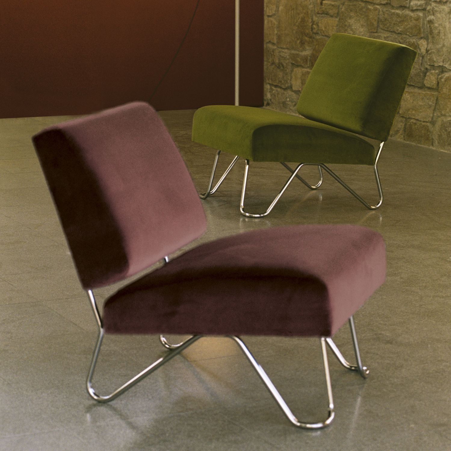 Moderner Kaminsessel - Ibiza - Santa & Cole - Stoff / Chromstahl ...