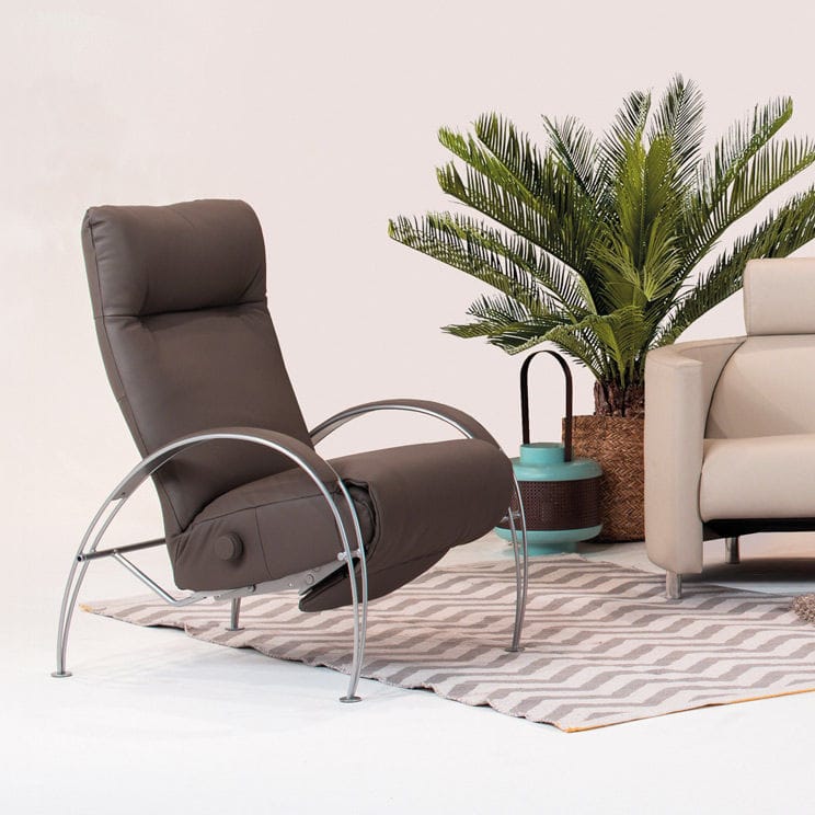 Moderner Relaxsessel - COBALT - Neology - Leder / Stoff / Stahl