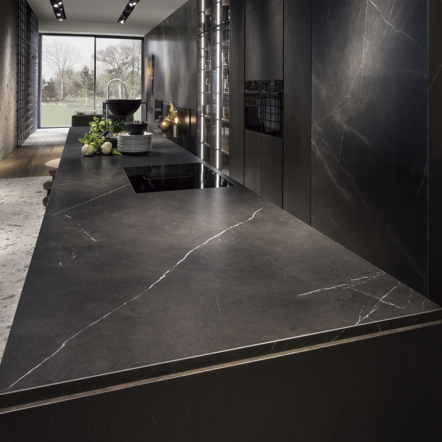 Feinsteinzeug-Arbeitsplatte - STORM - INALCO - für Küche / für Badezimmer / für Außenbereich