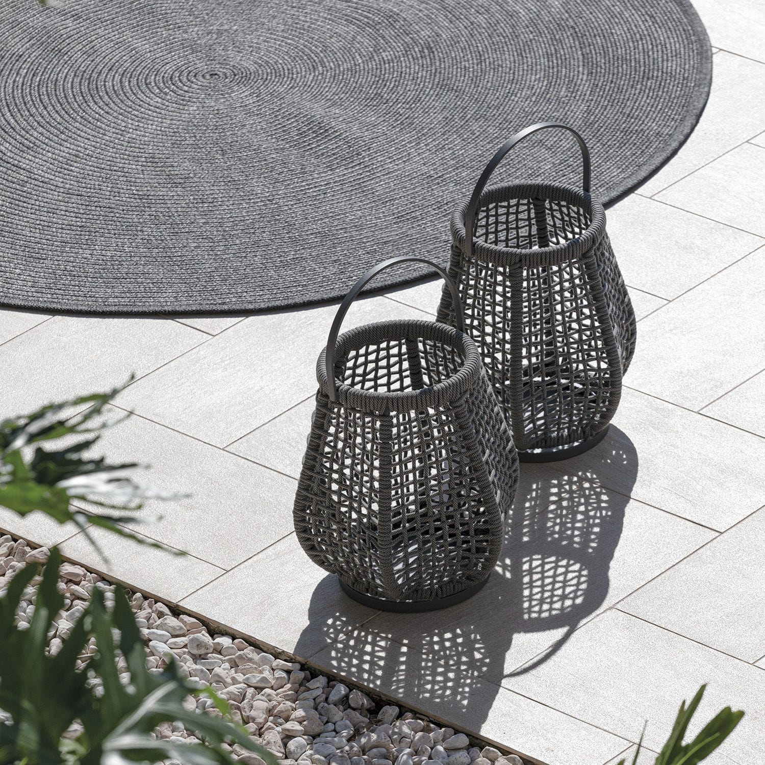 Moderne Laterne - LUDO - Atmosphera - Aluminium / Kordel / LED