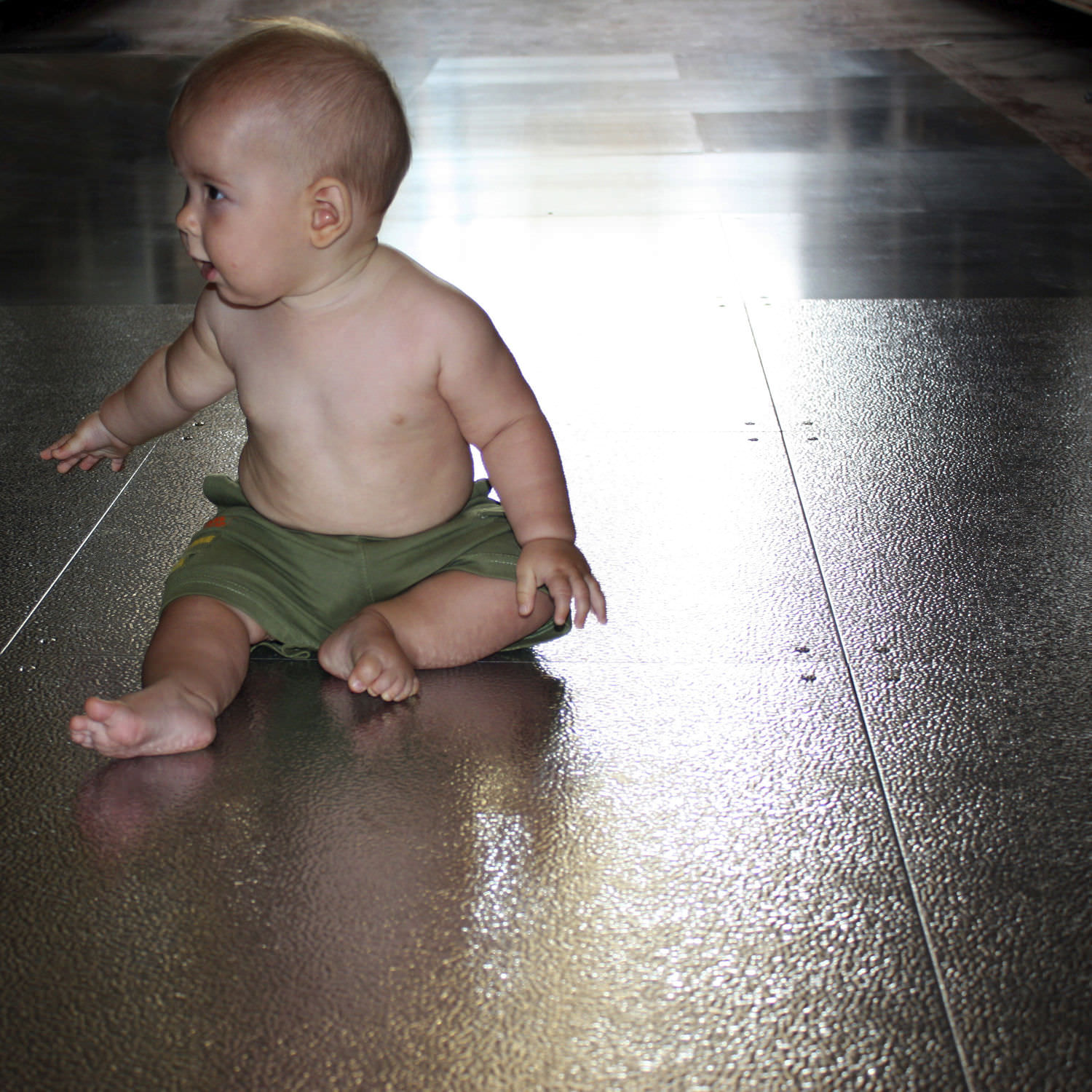 Bronzefliesen - SM02 EVOLUTION FLOOR - BRUSHED STEEL - Planium - Stahl ...