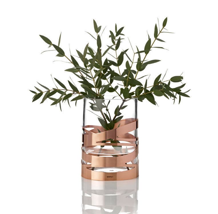 Moderne Vase - TANGLE - STELTON - Glas / Kupfer