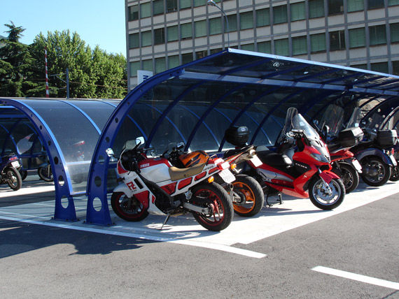 Motorrad-Unterstand - CICLOPARK - EUROPRODOTTI MARINO BERNASCONI