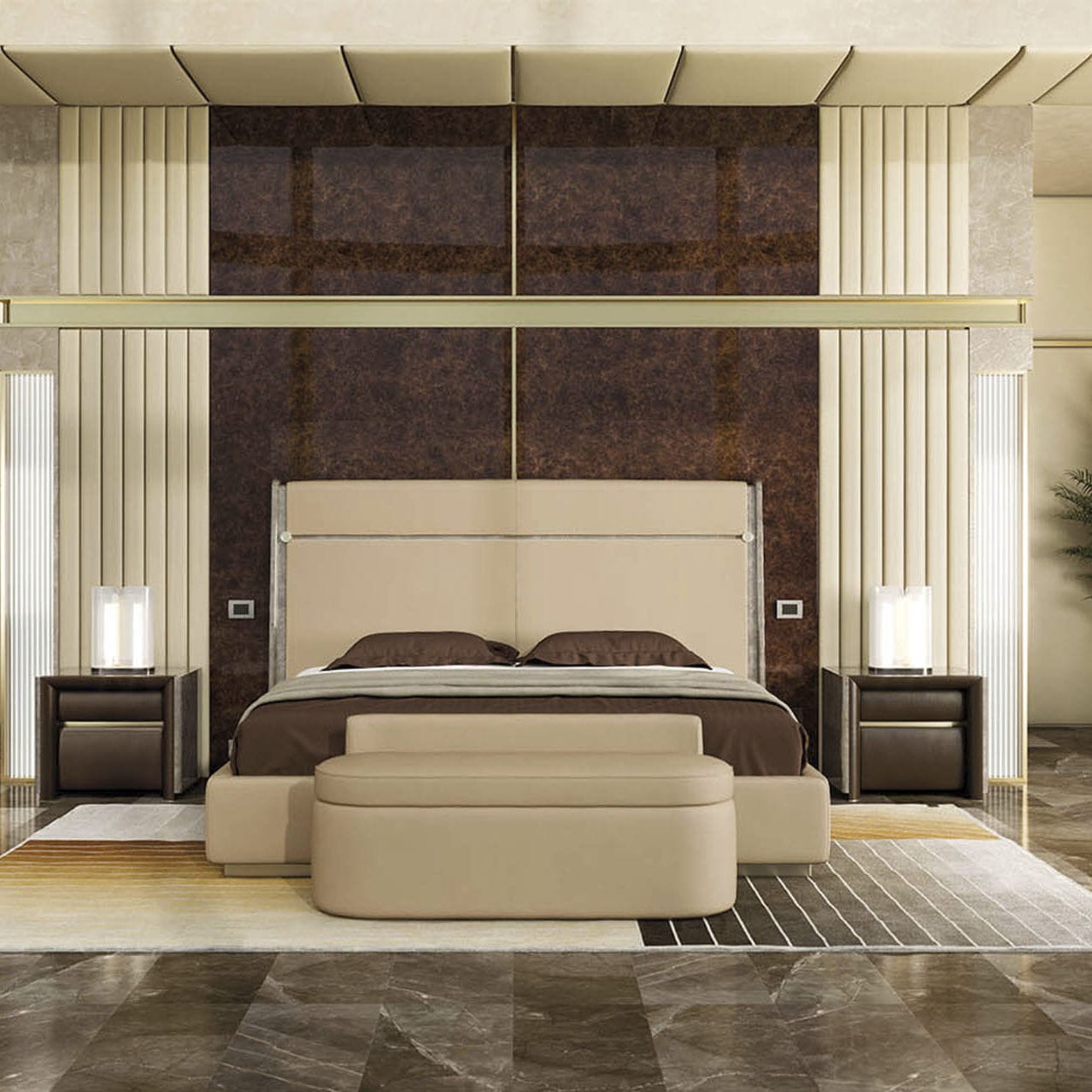 Doppelbett - Madison - TURRI - modern / Polster / Kopfteil