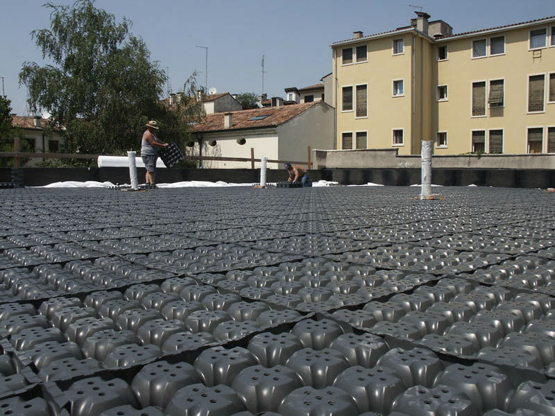 Drainage-Folie / Bossenwerk - DRAINROOF - GEOPLAST - für Gründachdrainage