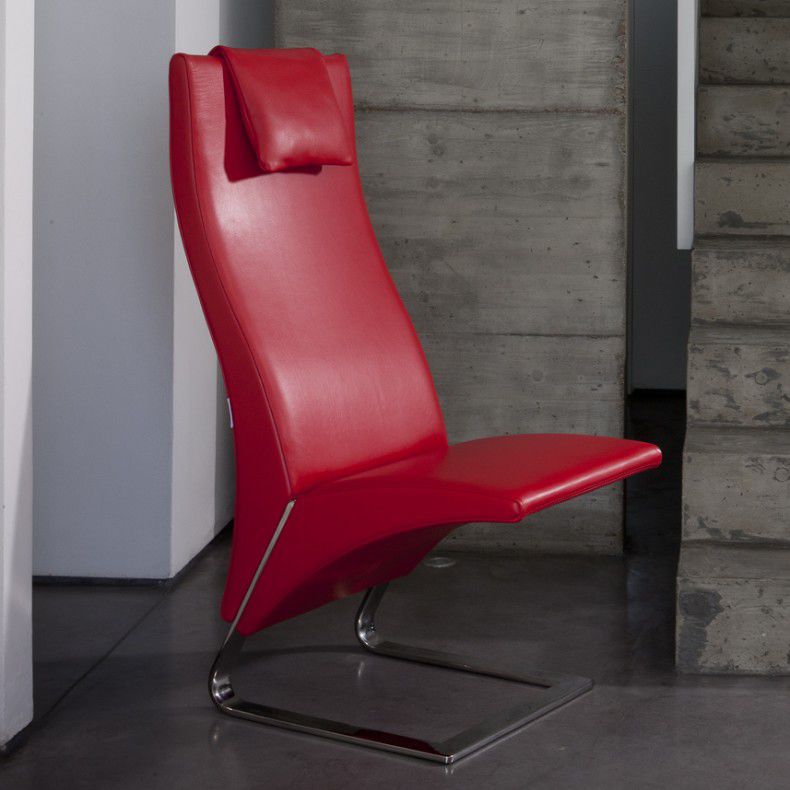 Moderner Kaminsessel - DIZZY - Alpa Salotti - Leder / mit Kopfstütze ...