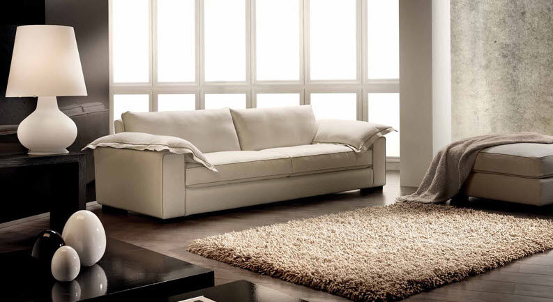 Modernes Sofa - BLUES - Cava - Stoff / braun / 3 Plätze