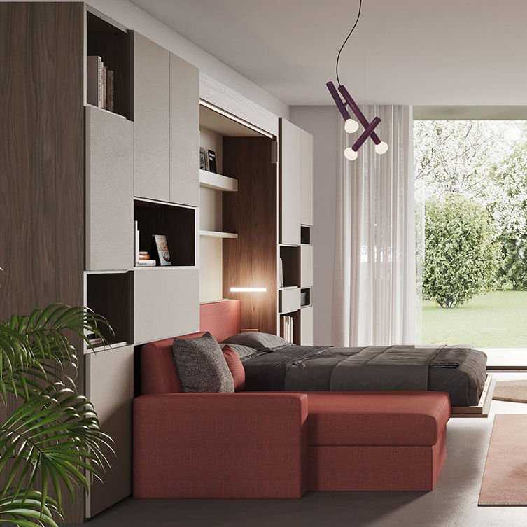 Bett mit Sofas - Im22_01 - Clever - Schrank / Doppelbett / modern