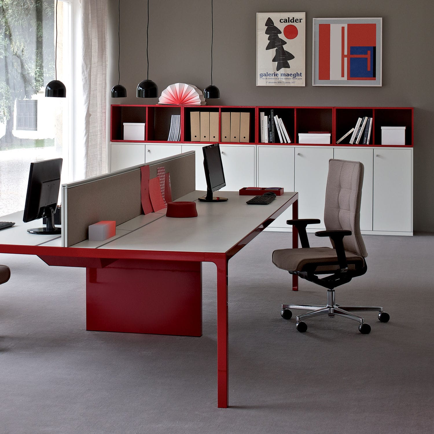 Moderner Bürosessel - MODO - ESTEL - Stoff / Leder / Holz