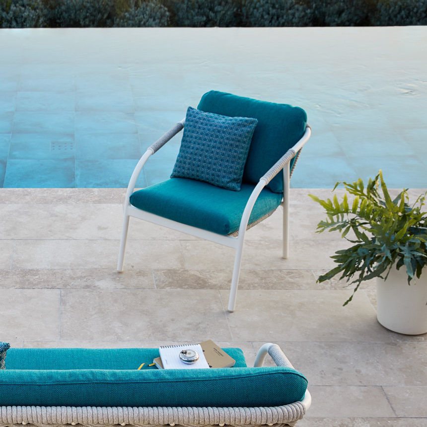 Moderner Sessel - CAPRI - Roberti Rattan - Stoff / thermolackiertes ...