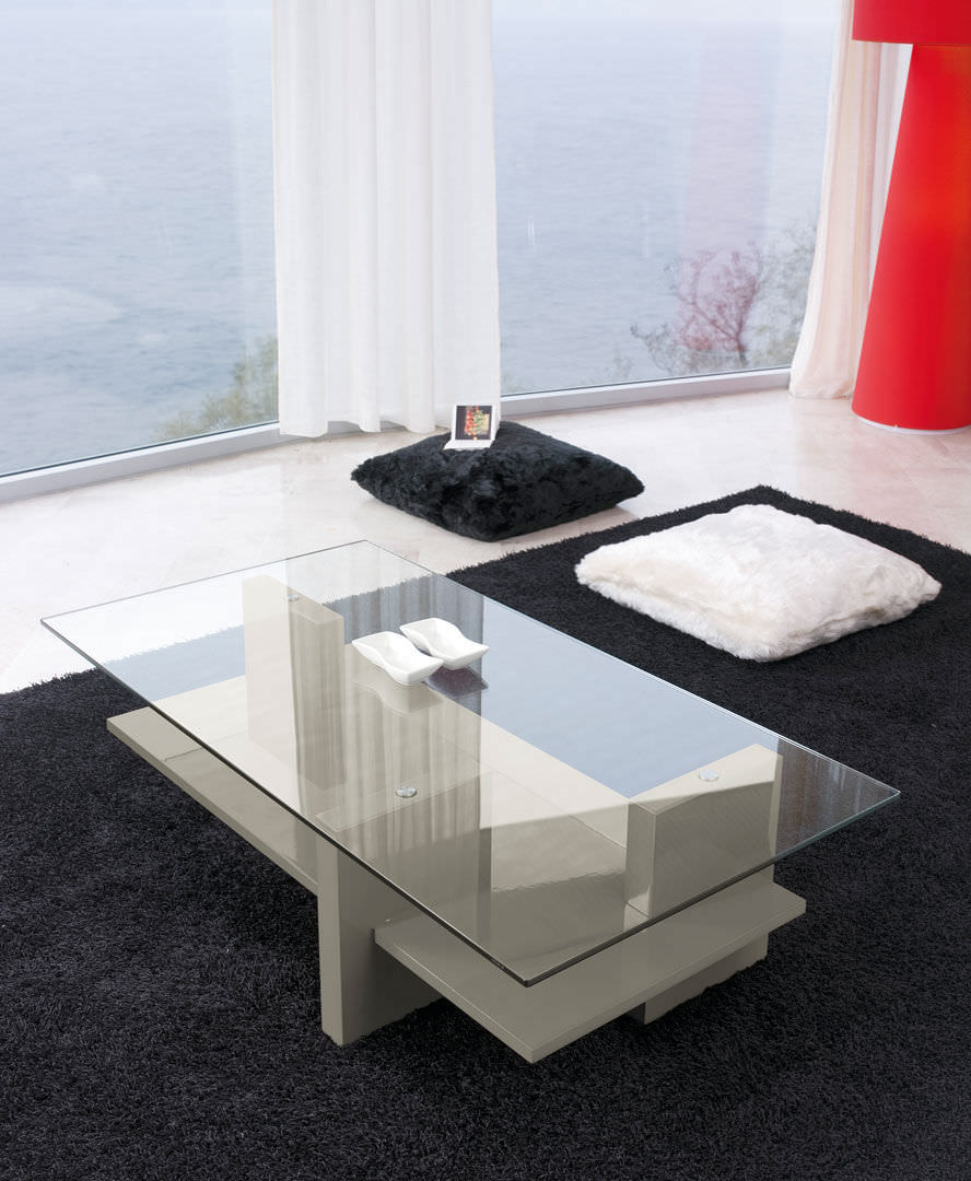 Moderner Couchtisch - ZEN - ANTONELLOITALIA - Holz / Glas / lackiertes Holz