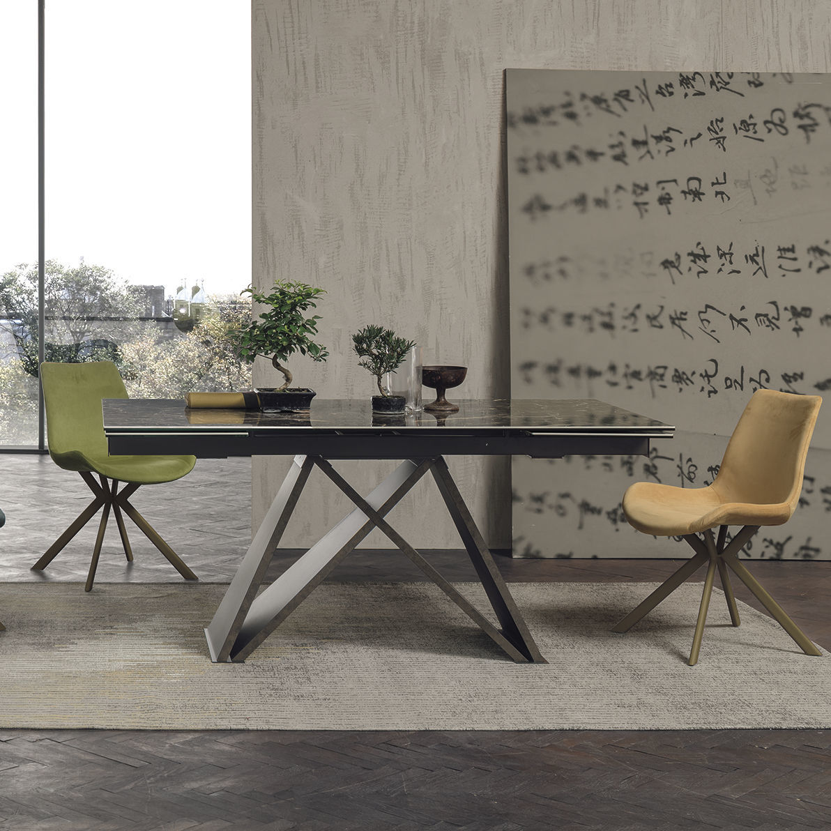 Moderner Esstisch - DELTA 160 - Target Point - Feinsteinzeug / Gestell ...