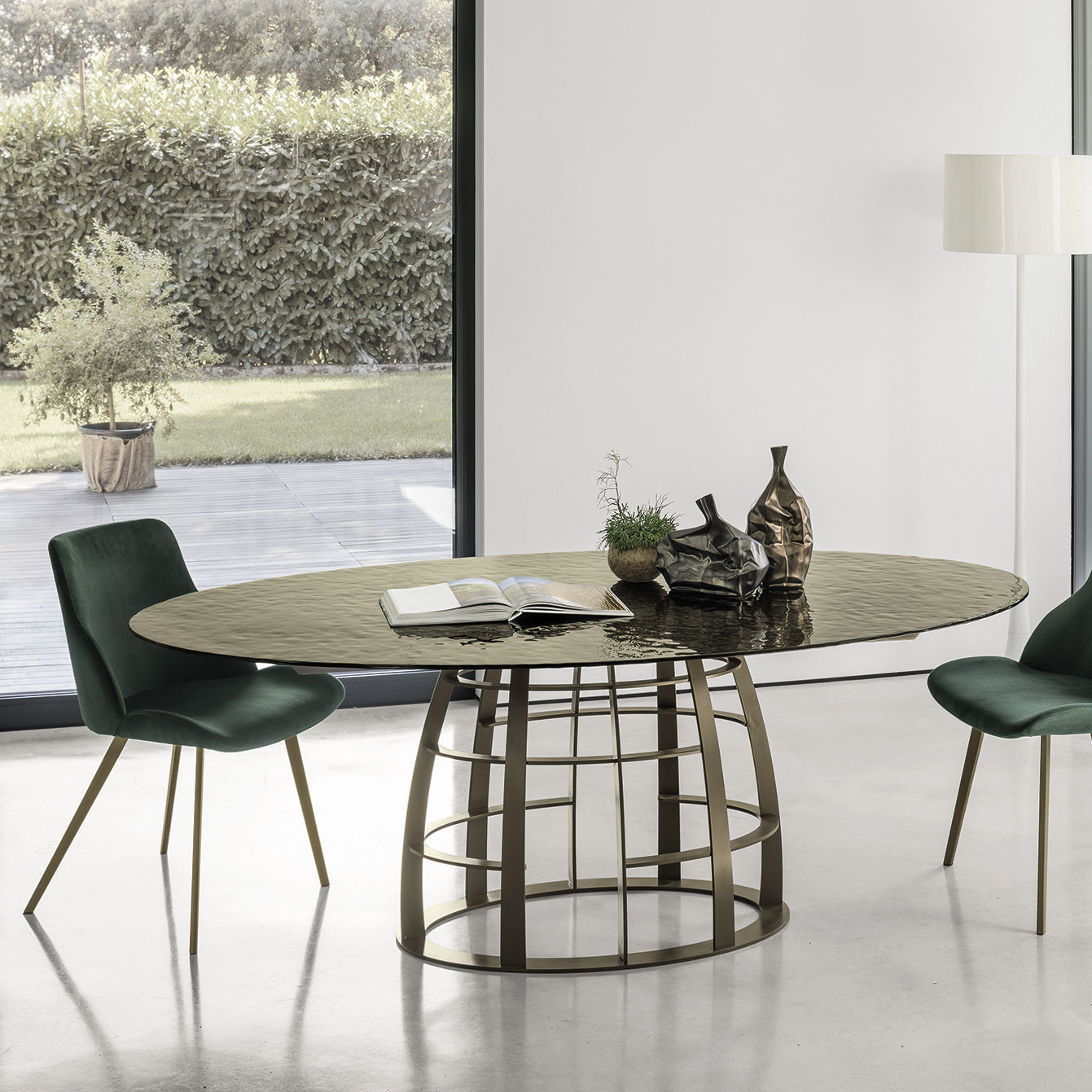 Moderner Esstisch - COSMOS GLASS - Target Point - Glas / Gestell aus ...