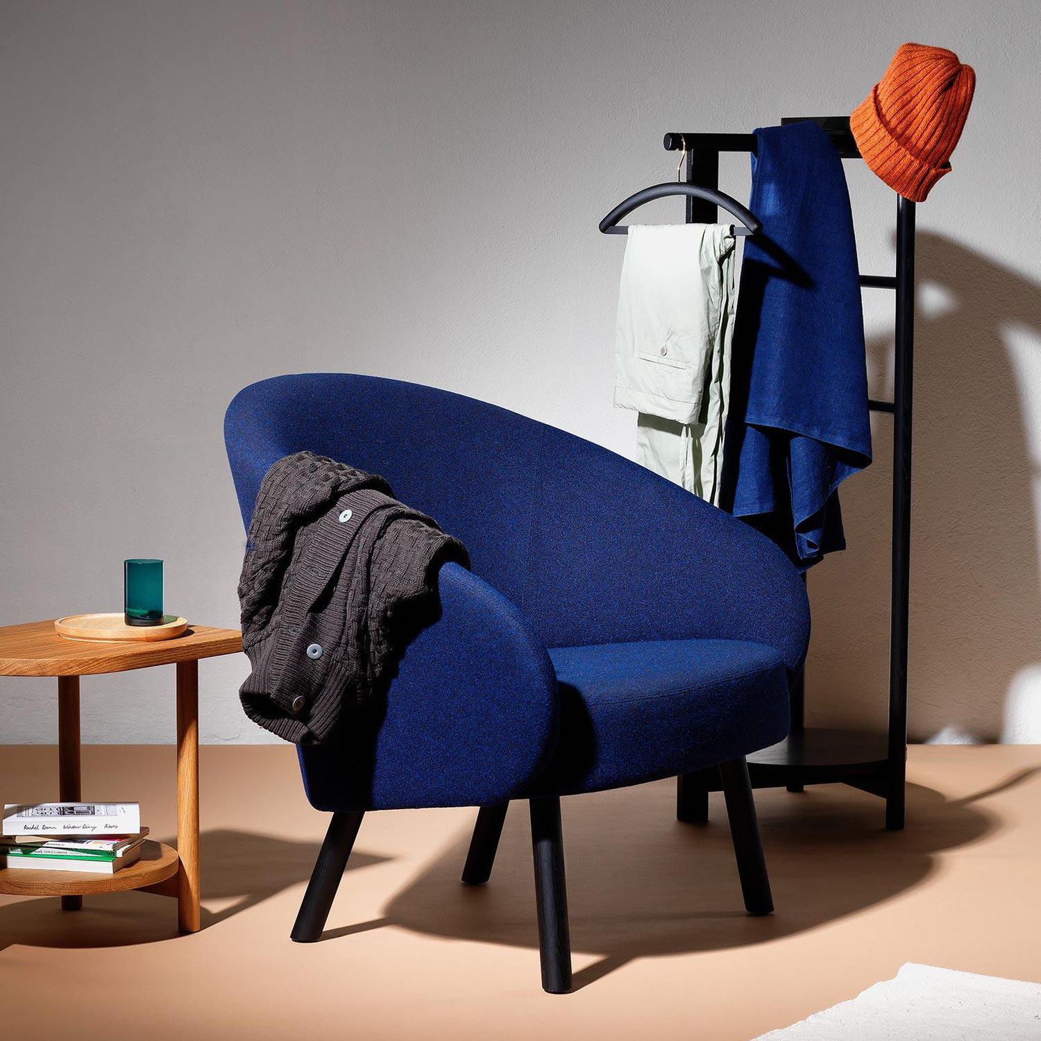 Moderner Sessel - Nasu XL - Zilio A&C - Stoff / Esche / blau