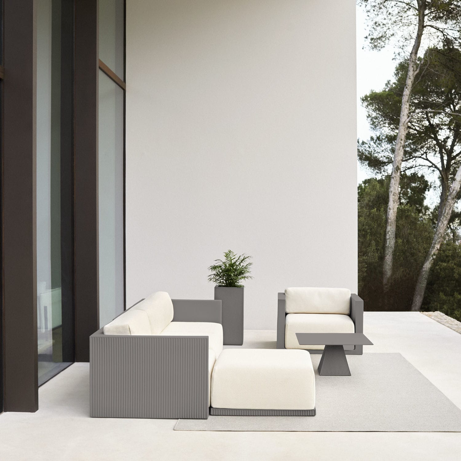 Modulsofa - GATSBY - VONDOM - modern / für den Außenbereich / grau
