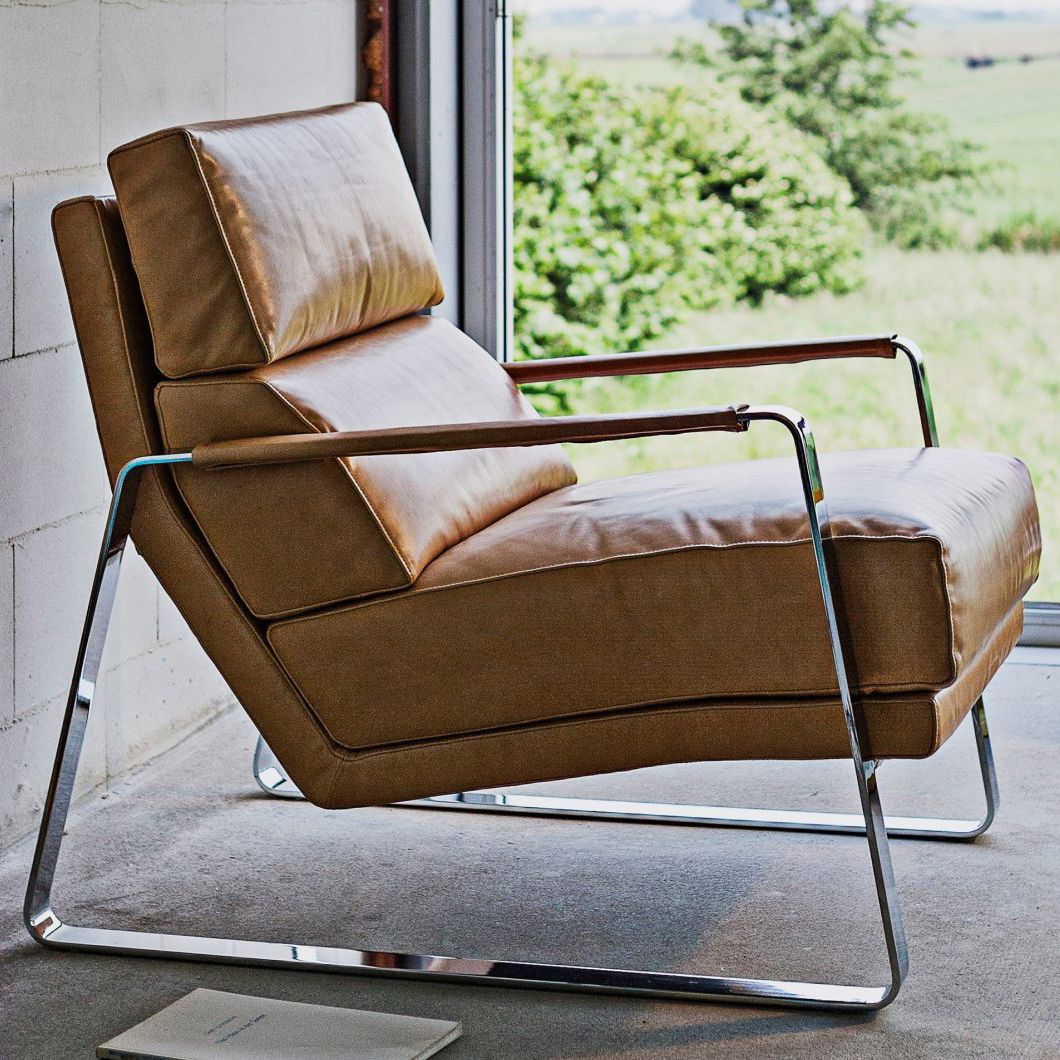 Moderner Sessel - KONE - Linteloo - Leder / Stoff / Stahl